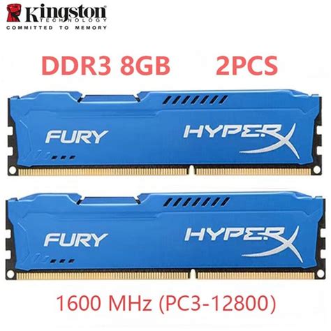 Hyperx Fury Ddr3 16gb 2x 8gb 1600 Mhz Pc3 12800 240pin Desktop Ram