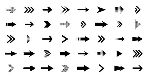 Arrows Black Icon Set Vector Arrow Collection Of Different Arrows Icons Arrow Icon Cursor