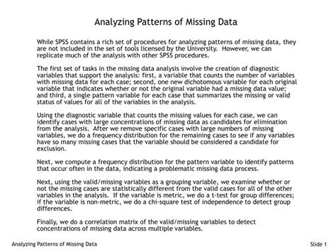 Ppt Analyzing Patterns Of Missing Data Powerpoint Presentation Free