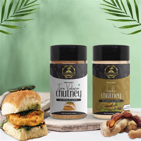Buy Jain Vada Pav Chutney And Imli Chutney Powder Combo Online Masala Potli