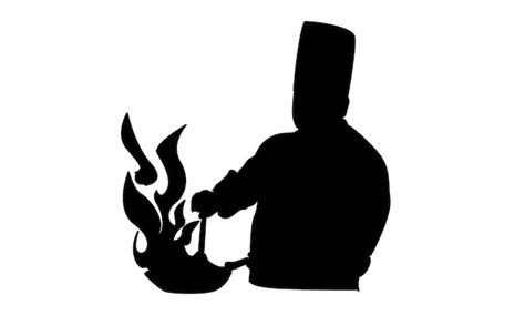 Premium Vector Silhouette Of Chef Cooking Food