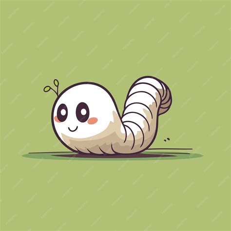 Premium Vector Cute Cartoon Worm Vector Illustration Isolated On A