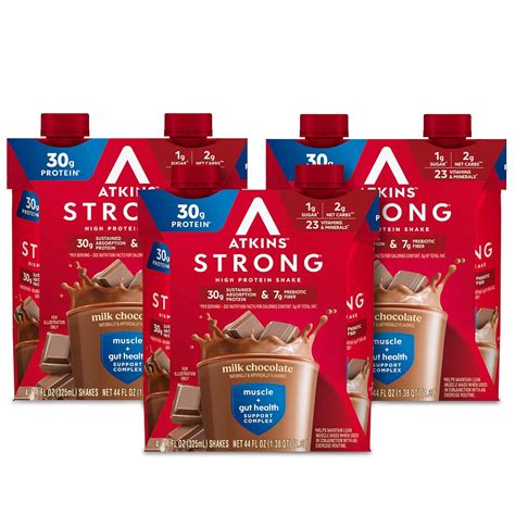 Atkins Strong High Protein Shake Milk Chocolate Flavored 30g Protein