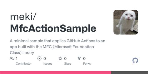 Github Meki Mfcactionsample A Minimal Sample That Applies Github Actions To An App Built With