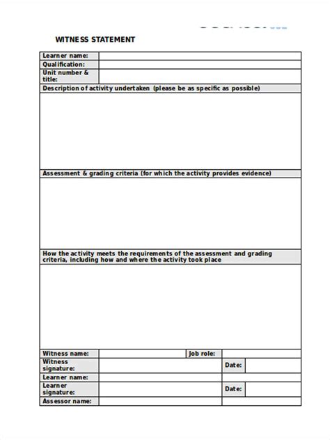 Free 17 Witness Statement Forms In Pdf Ms Word