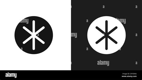Asterisk Icon Logo Sign Vector Outline In Black And White Color Stock