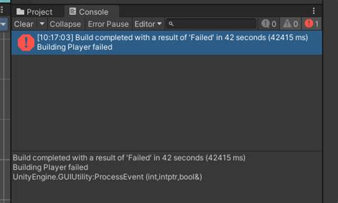 Unity Build Failing Without Showing Any Other Errors Unity Engine
