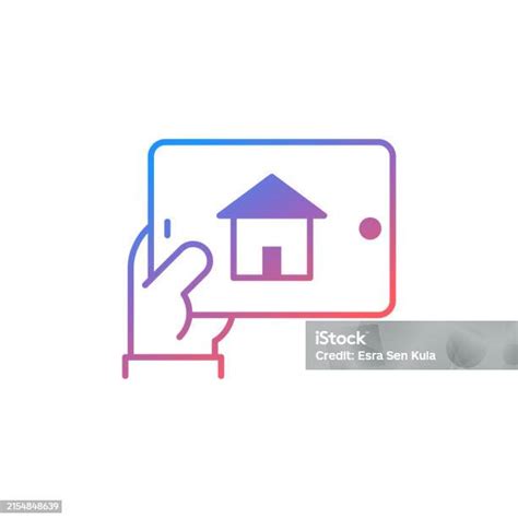 스마트 홈 그라데이션 색상 실선 아이콘 디자인 인포그래픽 웹 페이지 모바일 앱 Ui Ux 및 Gui 디자인에 적합합니다 Brand Name Smart Phone에 대한 스톡