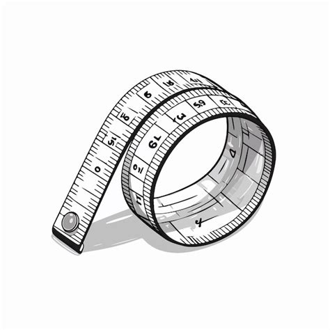 Detailed Tape Measure Outline Vector Illustration Isolated Premium Ai