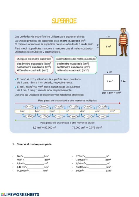 Superficie Free Interactive Worksheets 109303