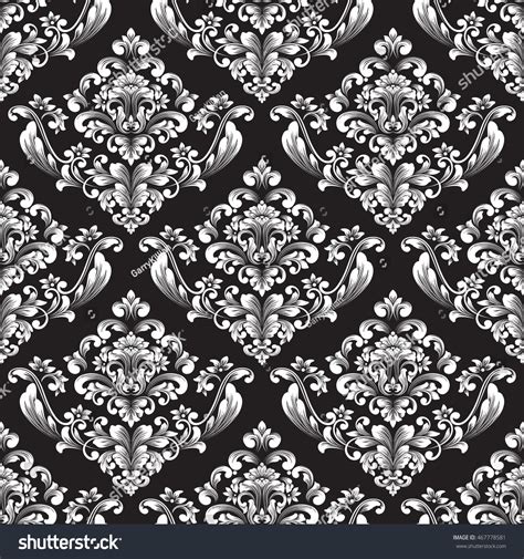 Vector Damask Seamless Pattern Background Classical Stock Vector