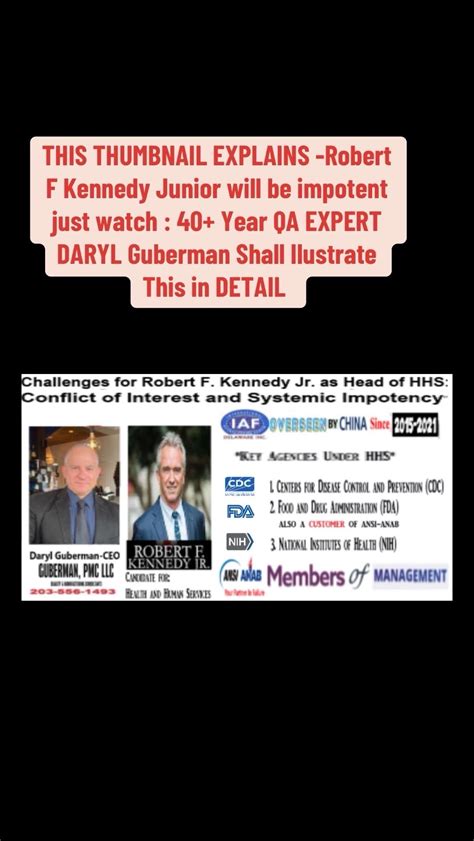 Daryl Guberman On Linkedin Challenges For Robert F Kennedy Jr As Head Of Hhs Conflict Of