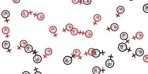 Light Orange Vector Pattern With Feminism Elements 2538052 Vector Art