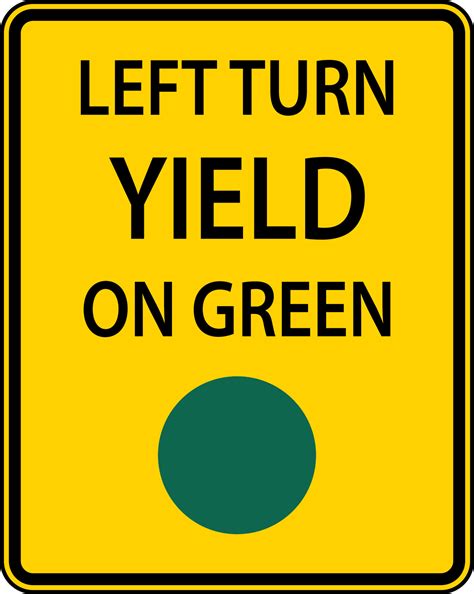 Symbol Left Turn Yield On Green Sign 19865477 Vector Art At Vecteezy