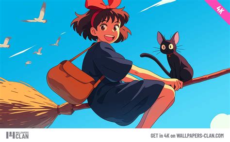 Kikis Delivery Service Flying Desktop Wallpaper Anime Wallpaper