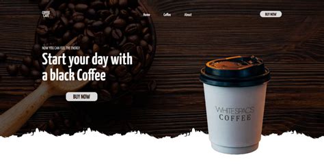 make a coffee cafe landing page behance