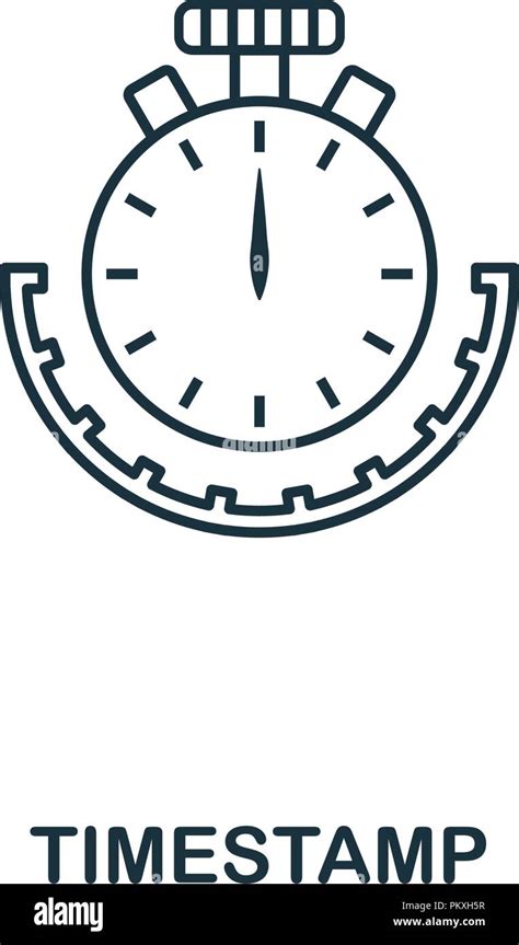 timestamp outline icon monochrome style design from crypto currency