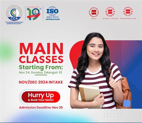Main Classes For Novdec 2024 Intake Begin At Cca