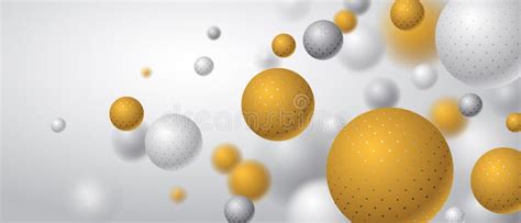 Abstract Dotted Spheres Vector Background Composition Of Flying Balls Decorated With Dots 3d