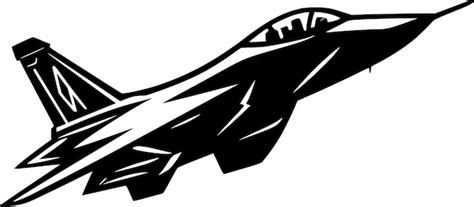 Premium Vector Fighter Jet Black And White Vector Illustration