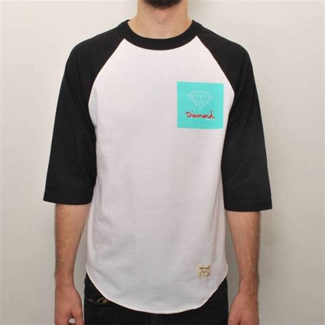 Diamond Supply Co Og Sign 34 Sleeve Raglan T Shirt Blackwhite