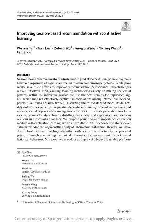 Improving Session Based Recommendation With Contrastive Learning