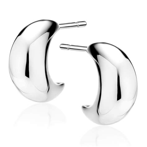 Cercei Argint Semicerc 7x12mm Cu Surub Diamanti Z2167er Dia Diamantiro