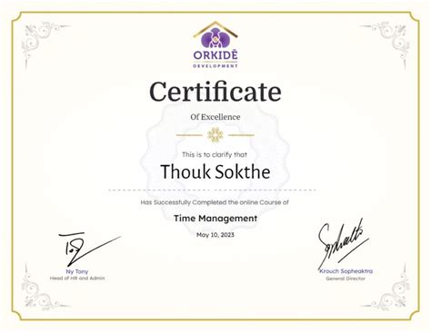 Thouk Sokthe On Linkedin Successfully Completed Online Course Of “time Management” Dayed…