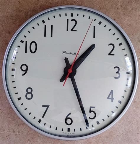 Vintage 1965 Simplex Usa School Wall Clock Rare Original Electric Working Mcm 47999 Picclick Ca