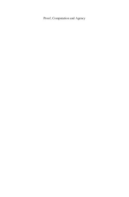 Pdf Proof Computation And Agency