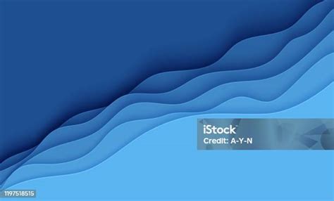 종이 컷 스타일의 파란색 추상적 배경입니다 세계 해양의 날 8 6 월 종이 물결 모양의 물 층 벡터 어스 포스터 템플릿 생태 브로셔 프리젠 테이션 텍스트 장소초대 파도에