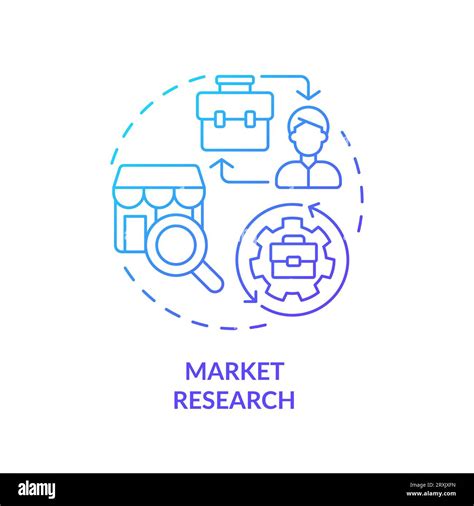 2d Gradient Thin Linear Icon Market Research Concept Stock Vector Image And Art Alamy