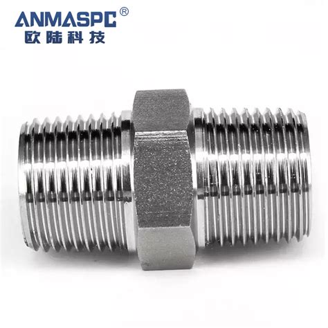 Stainless Steel 304 316 Double Male Thread Connector Pneumatic Connector Coupling Stainless