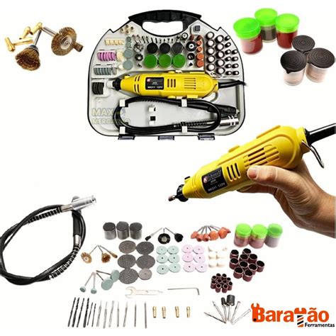 Mini Micro Retifica Com 212 Peças 400w Com Chicote 220v Nakasaki Shopee Brasil