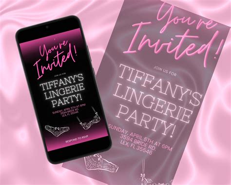 Editable Digital Lingerie Partygirls Night Out Invitebachelorette