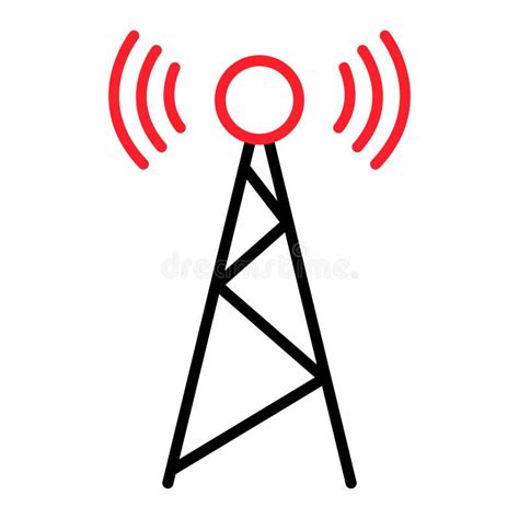 Signal Tower Icon Wireless Technology Network Sign Antenna Wave Radio Vector Illustration