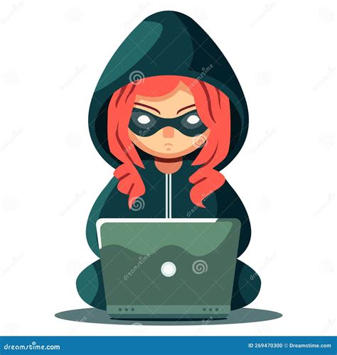 A Hacker Girl Is Engaged In Phishing On A Smartphone Hackers Open The Smartphone Vector