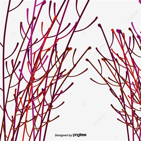 밀집한 선묘 나뭇가지 만화 나무 분기 Png 일러스트 및 Psd 이미지 무료 다운로드 Pngtree