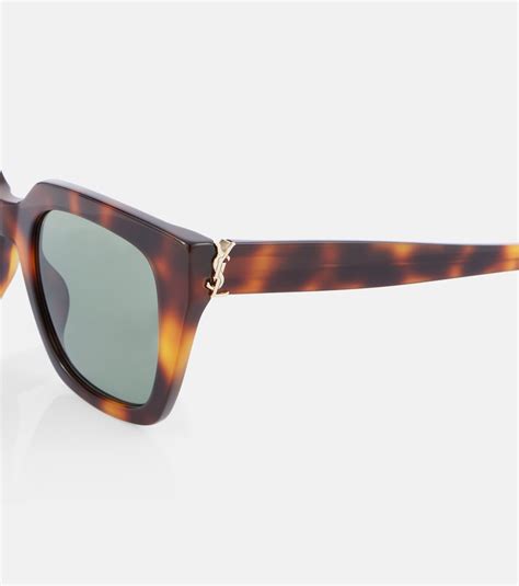 Monogram Oversized Sunglasses In Brown Saint Laurent Mytheresa