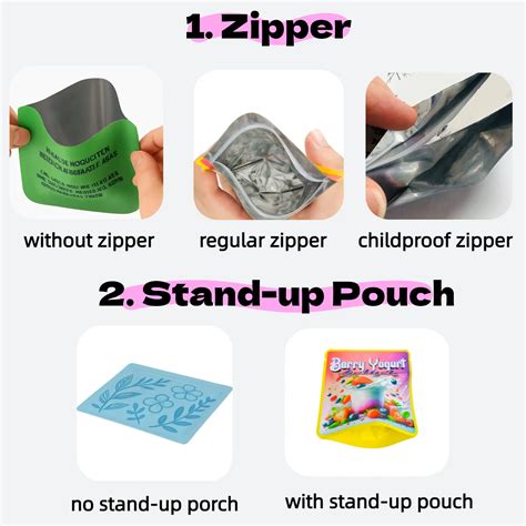 35g 7g 14g 28g Custom Bag Plastic Packaging 05lb 1lb Stand Up Pouch 3