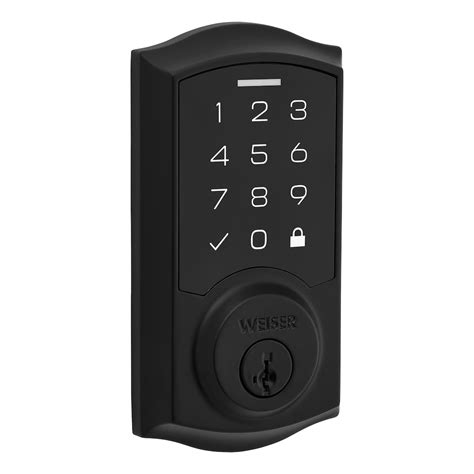 Weiser Smartcode Traditional Touchpad Matte Black Keyless Entry Door