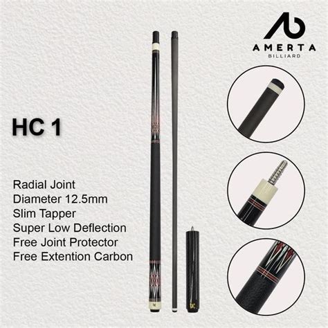 Jual Hc Carbon Cue 125mm Slim Tapper Radial Joint Super Low Deflection