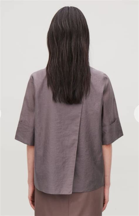 Cos Cotton Overlapping Back Detail Womens Fashion Tops Blouses On