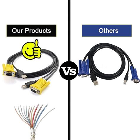 15m Usb Kvm Switch Cable Usb20 15pin Vga Male To Grandado