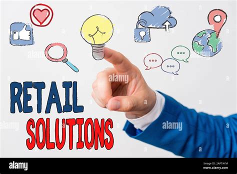 Writing Note Showing Retail Solutions Business Concept For Process Of Promoting Greater Sale