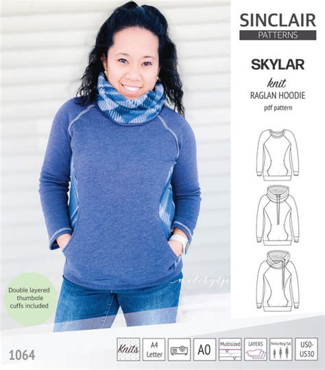 Skylar Knit Raglan Hoodie Pdf Sinclair Patterns