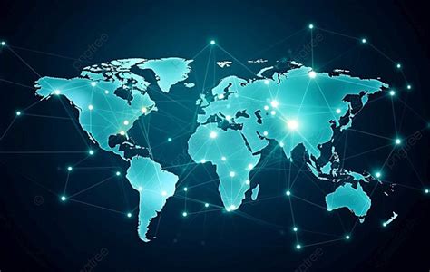 생성 Ai 기술로 생성된 전 세계 글로벌 네트워크 개념과 선 글로벌 네트워크 및 데이터 교환으로 연결된 점이 있는 지구 지도 사진 배경 및 무료 다운로드를위한 그림