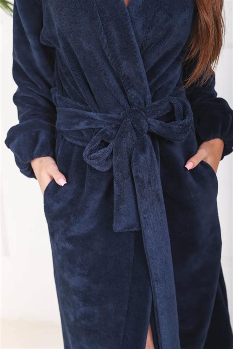 Minkštas Chalatas Iš Bambuko Frotės Karališkai Mėlyna Spalva Differentwe