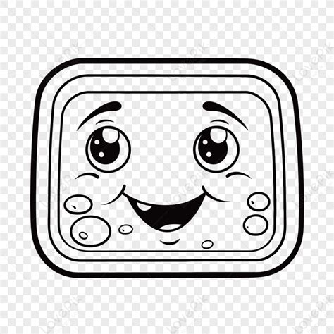 흰색 윤곽선 스케치 드로잉에 그려진 사각형 프레임의 어린이 만화 만화 거품을 위한 무료 색칠 공부 페이지 벡터 Png 일러스트 무료 다운로드 Lovepik