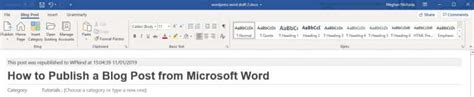 How To Publish A Wordpress Blog Post From Microsoft Word Wpkind